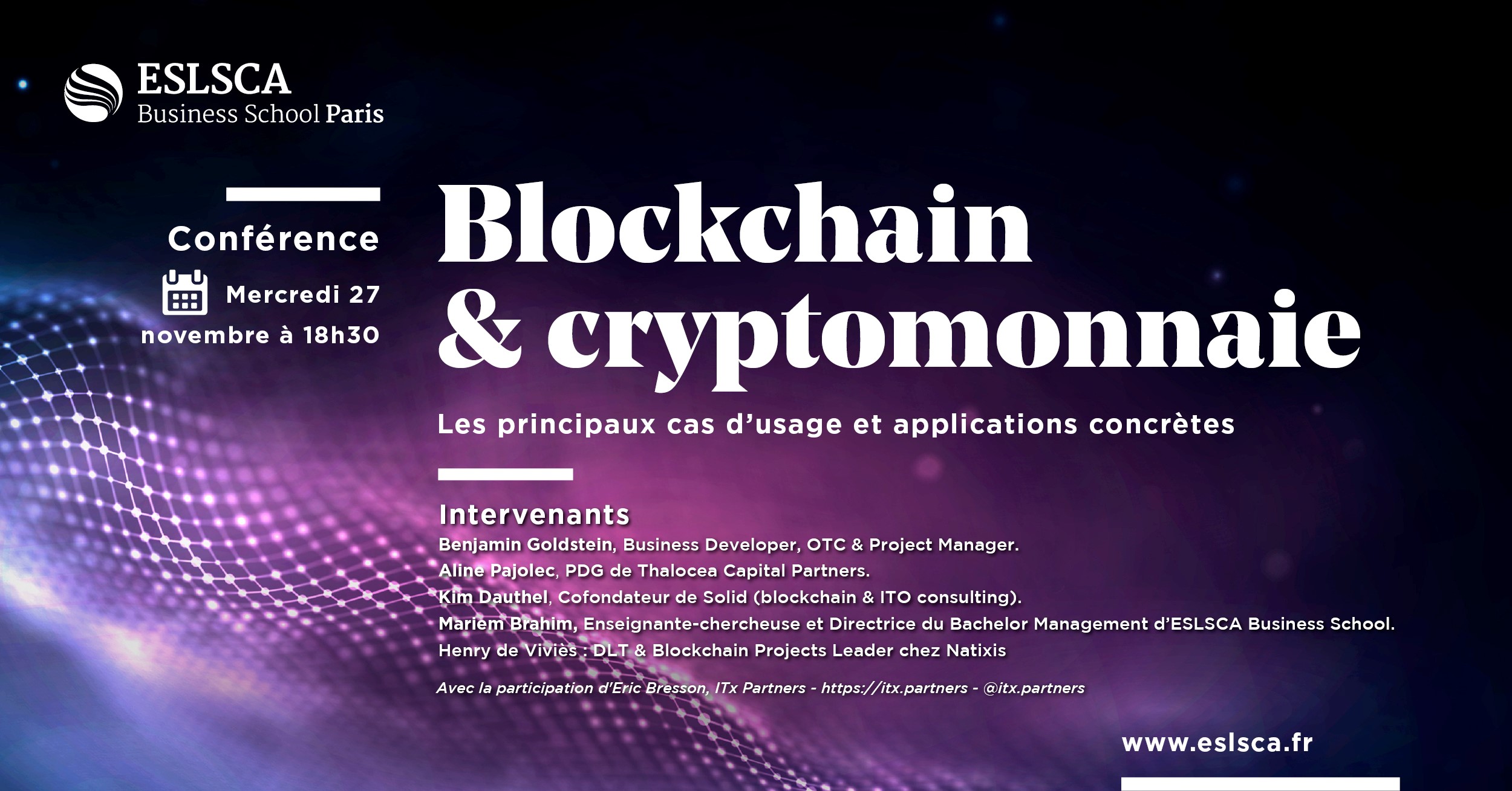 Blockchain et Cryptomonnaie - Conférence ESLSCA | Eslsca